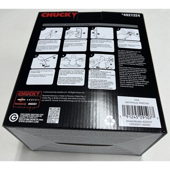 Gemmy | Holiday | Chucky Inflatable Airblown Light Up Mini 35 Ft Tall ...